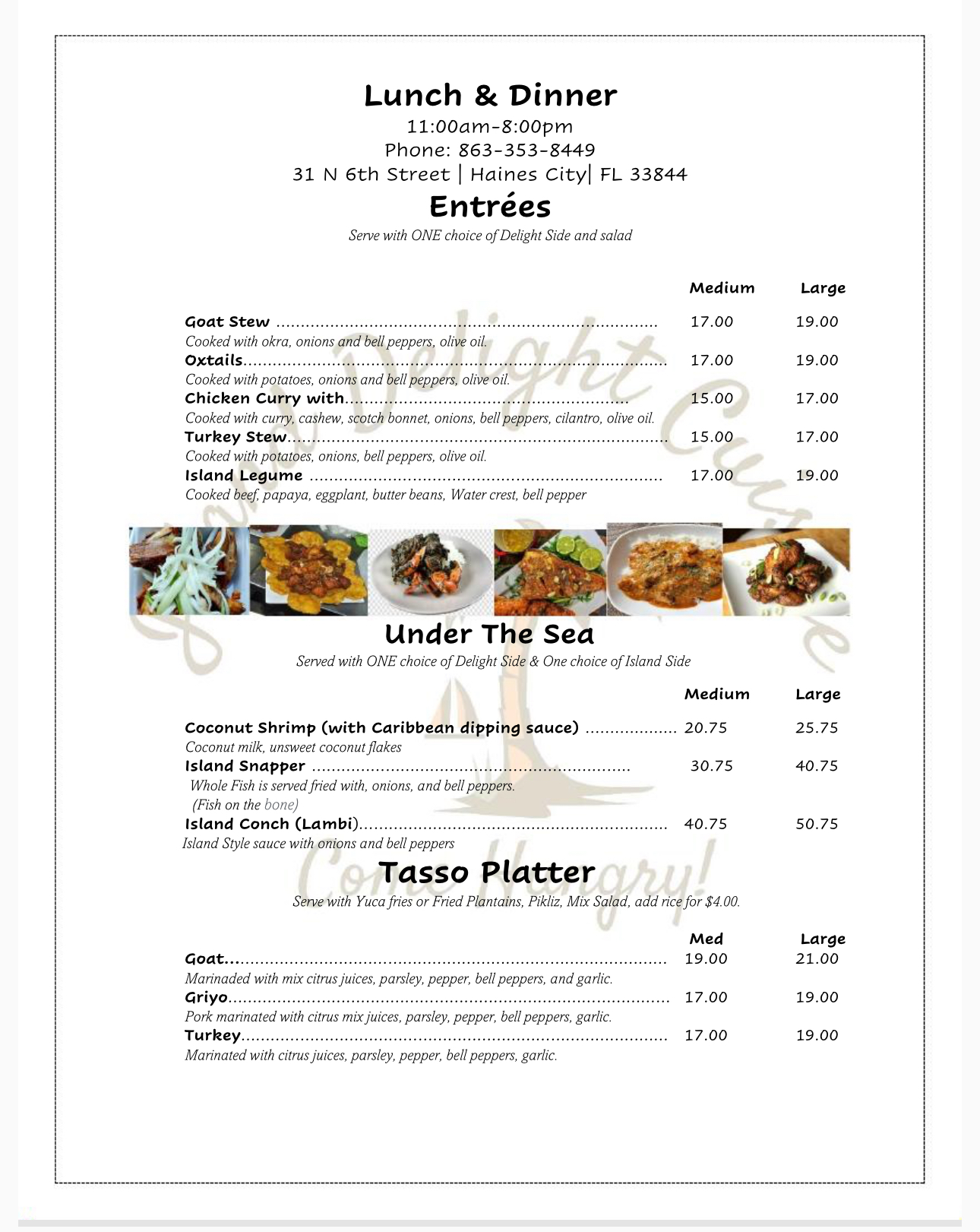 Menu – Island Delight Cuisine